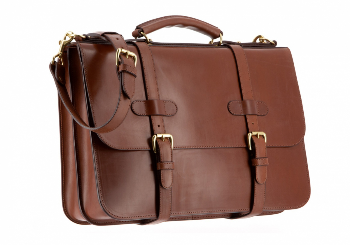 English Briefcase Chestnut Bridle Frank Clegg Leatherworks