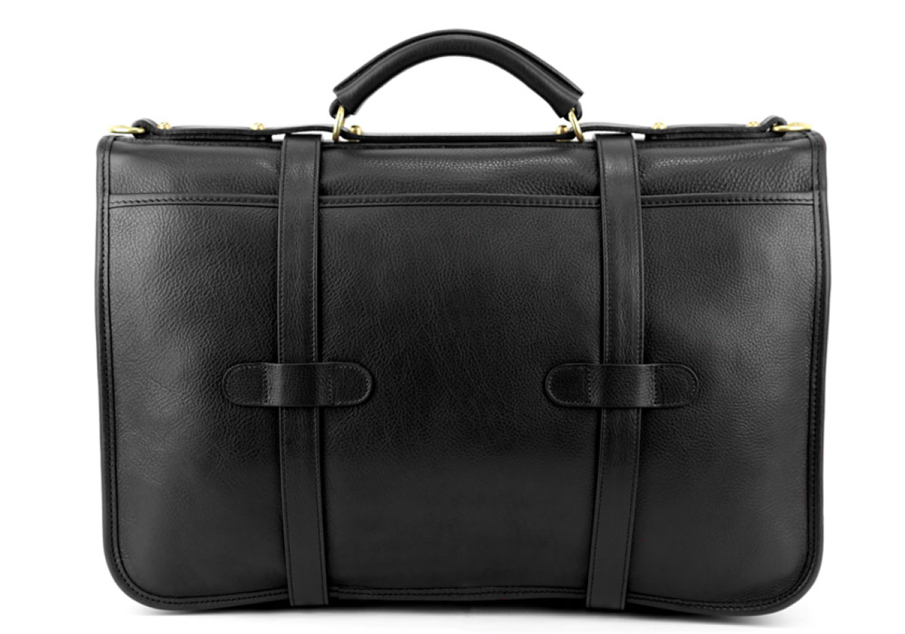 Bound Edge English Briefcase Black Navy Trim Sunbrella Lining Frank ...